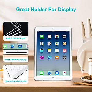 Boloyo Acrylic Book Stand Without Ledge ,6 Inch 6PC Clear Acrylic Display Easel Transparent Display Stand Holder Tablet Holder for Displaying Pictures,Books,Artworks, CDs