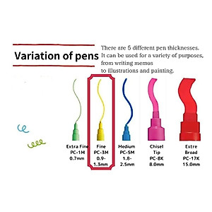 Posca Marker Acrylic Paint Pens Fine Point Tip width 0.9-1.3mm 24 colors PC-3M, For Rock Painting, Fabric, Glass Paint, Metal Paint Including Pens Tip Refill PCR-3