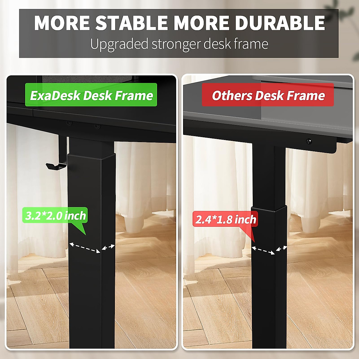 ExaDesk Electric Standing Widened Desk 63 * 30 Inches Adjustable Height with 4 Drawers, Double Storage Shelves Stand Up Desk, Home Office Workstation Sit Stand up Desk (Classical Black)