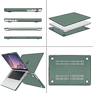 MOSISO Compatible with MacBook Pro 16 inch Case 2023 2022 2021 Release M2 A2780 A2485 M1 Pro/Max Chip with Touch ID, Plastic Hard Shell Case&Keyboard Cover&Screen Protector&Storage Bag, Midnight Green