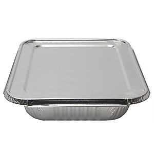 EHOMEA2Z Aluminum Foil Pans With Lids Half Size (10 Pack) 10 Lids and 10 Pans, 9x13 Prepping, Roasting, Food, Storing, Heating, Cooking, Chafers, Catering, Buffet Supplies