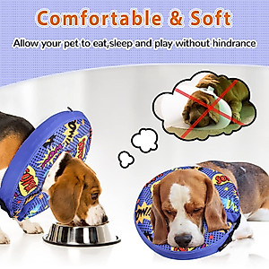 Crazy Felix Dog Cone Alternative After Surgery, Soft Inflatable Dog Cone for Small, Medium and Large Dogs, Dog Donut Cone to Stop Licking and Chewing, Dog Protective Recovery Cone(Blue,L)