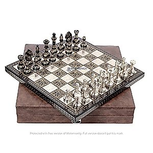 Blessings Decor Collectible Premium Metal Brass Chess Board Game Set Brass Chess Pieces Men with Free Complimentary Box