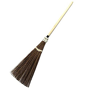 NDP78 Natural Broom - 55 Inches Length, Heavy Duty Broom , Garden Broom, Coconut Broom, Outdoor Broom, Garage Broom, Hard Floor Broom, Outdoor Brooms for Sweeping Patio, Brown, White