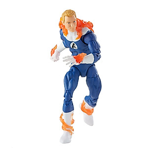 Marvel Hasbro Legends Series Fantastic Four Retro Human Torch 6-inch Action Figure Toy, Includes 5 Accessories
