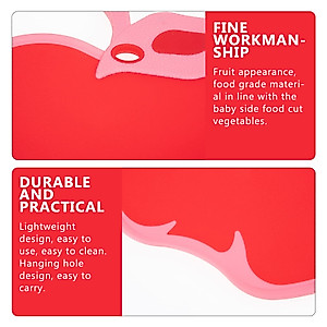 SHERCHPRY Red Apple Serving Board, Fruit- shaped Cutting Board with Easy Grip Handle, Plastic Kitchen Chopping Board