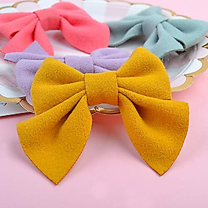 32PCS/16Colors 3.5 Inches Baby Girls Hair Bows Clips Alligator Clips Felt Woolen Hair Barrettes Hair Accessories for Toddlers Infants Kids and Little Girls