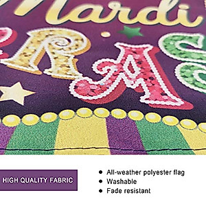 Mardi Gras Decorations Garden Flag New Orleans Party Mardi Gras Hanging Garland for Home Outdoor Indoor Decor Double Sided（Pole Not Included）