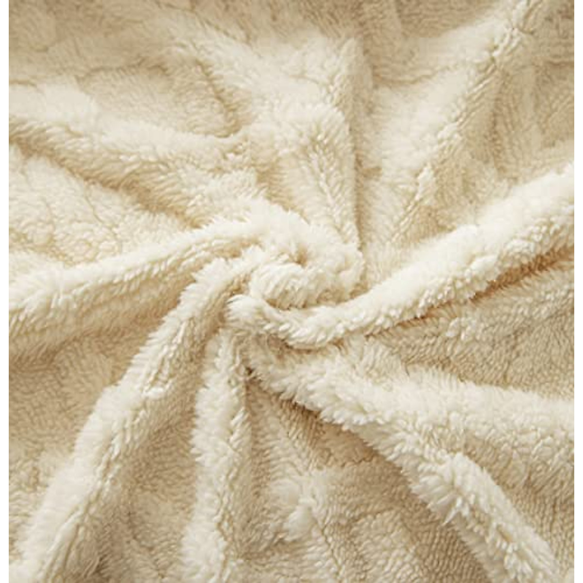 Thick Sherpa Throw Blanket Fleece Plush Blanket for Couch Sofa Boho Pattern Soft Warm Blanket for Winter,Beige,60“x80