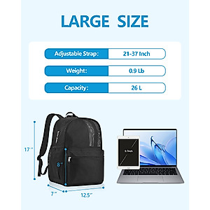 Paxiland Mesh Backpack Lightweight See Through College Student Backpack for Commuting Swimming Travel Beach Outdoor Sports