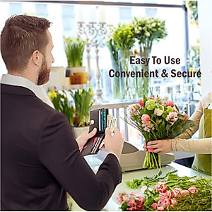 BULL GUARD Mens RFID Blocking Bifold Wallet Soft Genuine Leather Brown Western | Secure and Durable Extra Capacity Billfold with 11 Credit Cards, Flip Up ID