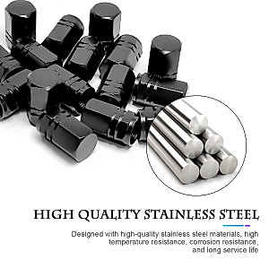 16 PCS Universal Tire Valve Stem Caps, Waterproof Airtight for Cars, Bicycles, Motorcycles, Trucks (Black)