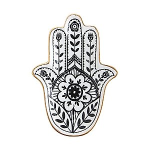 Saideke Home Trinket Dish Hand Small Jewelry Tray Ring Dish Holder Decorative Plate Hamsa Hand