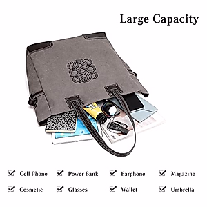 PORRASSO Crossbody Bag Women Shoulder Bag Canvas Handbag Girl Tote Bag Messenger Bag for Work School Travel Daily Use Brown