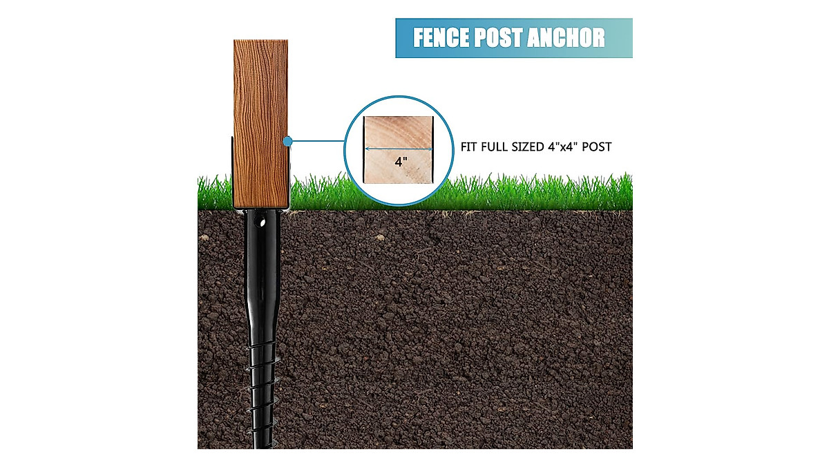 Furnishh 4x4 No Dig Ground Anchor for Easy Installation