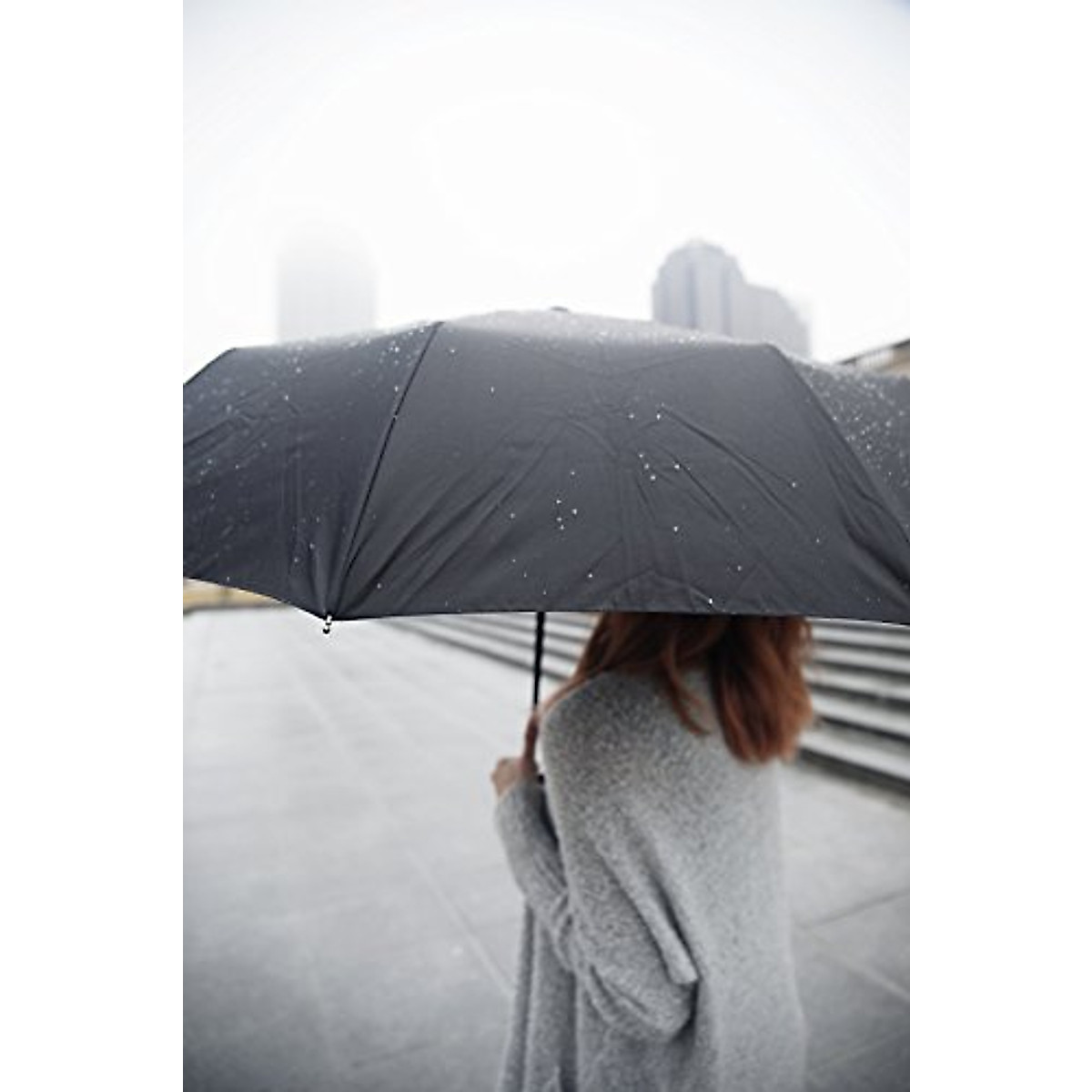 Third Floor Umbrellas 46 Inch Automatic Open and Close Inverted Umbrella – Compact Reverse Umbrella Windproof – Big Lightweight Upside Down UV Travel Umbrella for Car – Closes Inside Out