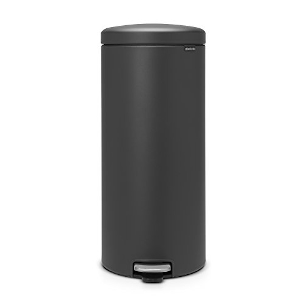 Brabantia newIcon Pedal Bin with Plastic Insert, Dustbin, Step Trash Can, Mineral Infinite Grey, 30 L, 114663