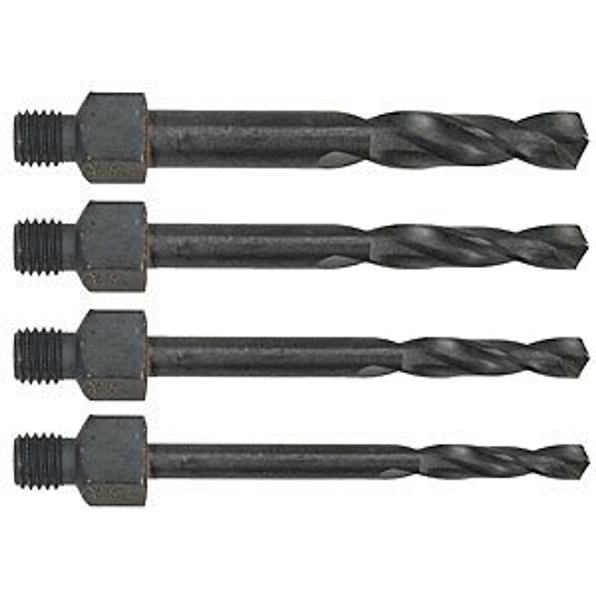 Aircraft Tool Supply Threaded Drill Bits #40, 30, 21, 12 (4-Pack)