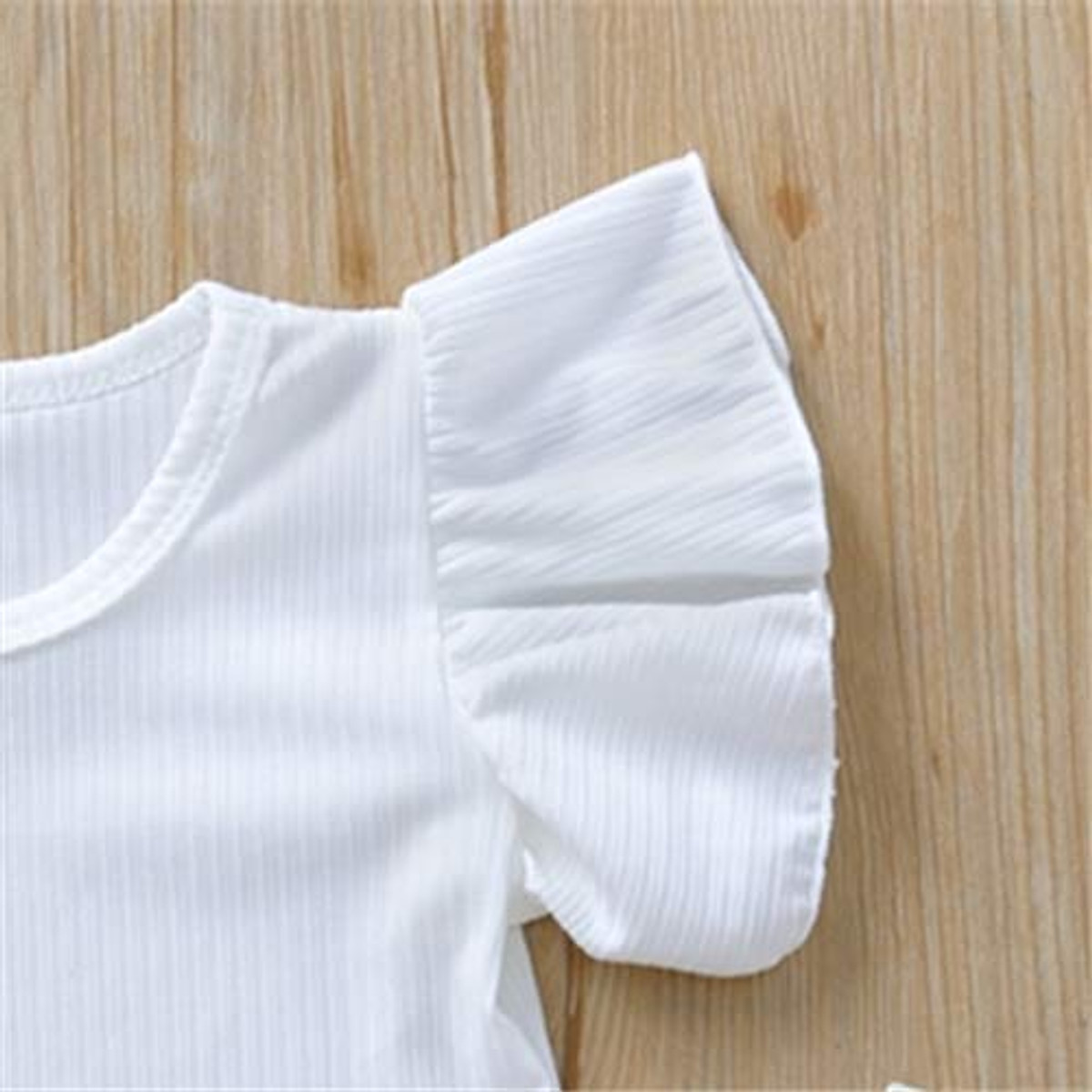 iddolaka Newborn Infant Baby Girl Solid Ruffle Romper Bodysuit Jumpsuit Casual Clothes One Piece Outfit (White, 6-12M)