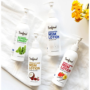 Sunfood Superfoods Unscented MSM Lotion. 8 oz Bottle