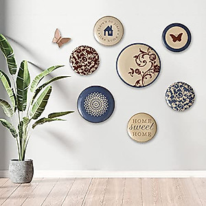 Wall Plate Hanger Display Holder - 22 Pairs Invisible Vertical Plate Holders - Adhesive Plate Hangers For The Wall - Plastic Picture Hangers Without Nails - 2.4” Hanging Hooks For Decorative Wall Art