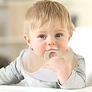 Yoofoss Baby Bandana Drool Bibs 6 Pack and Teething Toys Soft and Absorbent for Boys and Girls 0-36 Months - Baby Teething Bibs Plain Color