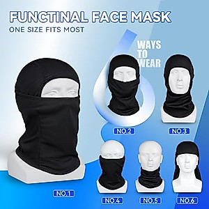3 Pieces Balaclava Ski Mask -Winter Full Face Mask for Men Women Windproof Weather Outdoors Cover for Men Women Boys Girls Black/Black/Black