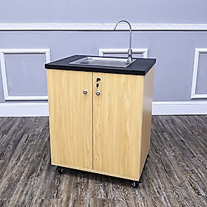 FixtureDisplays Portable Sink Self Contained Hand Wash Station Mobile Sink Water Fountain Portable Sink Water Supply w/Pump 110V Power Caulk All Places to Water Proof 10122-NPF