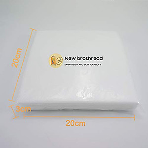 New brothread No Show Mesh Machine Embroidery Stabilizer Backing 8"x8" - 100 Precut Sheets - Light Weight 1.8 oz - Fits 4x4 and 6x6 Hoops