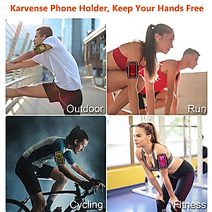 Phone Holder for Running, Karvense Phone Arm Bands for Running Exercise Workout Jogging, for iPhone 15 Pro Max/15 Plus/14 Pro Max/13 Pro Max, Samsung Galaxy S24 +/Ultra, to 6.9'', Cell Phone Armband