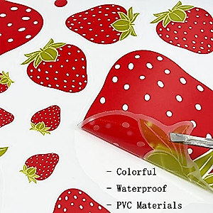 SAOMOUR 92 Pieces Strawberry Decor Strawberry Stickers Strawberry Wall Decals for Girls Boys Baby Bedroom Nursery Wall Decor