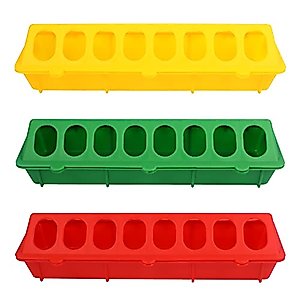 Dispenser Pigeon Dish 3pcs Bird Feeder Trough Pigeon Feeding Dish Quail Feeder Trough Food for Breeding Farming (Assorted Color) Small Feeder Poultry