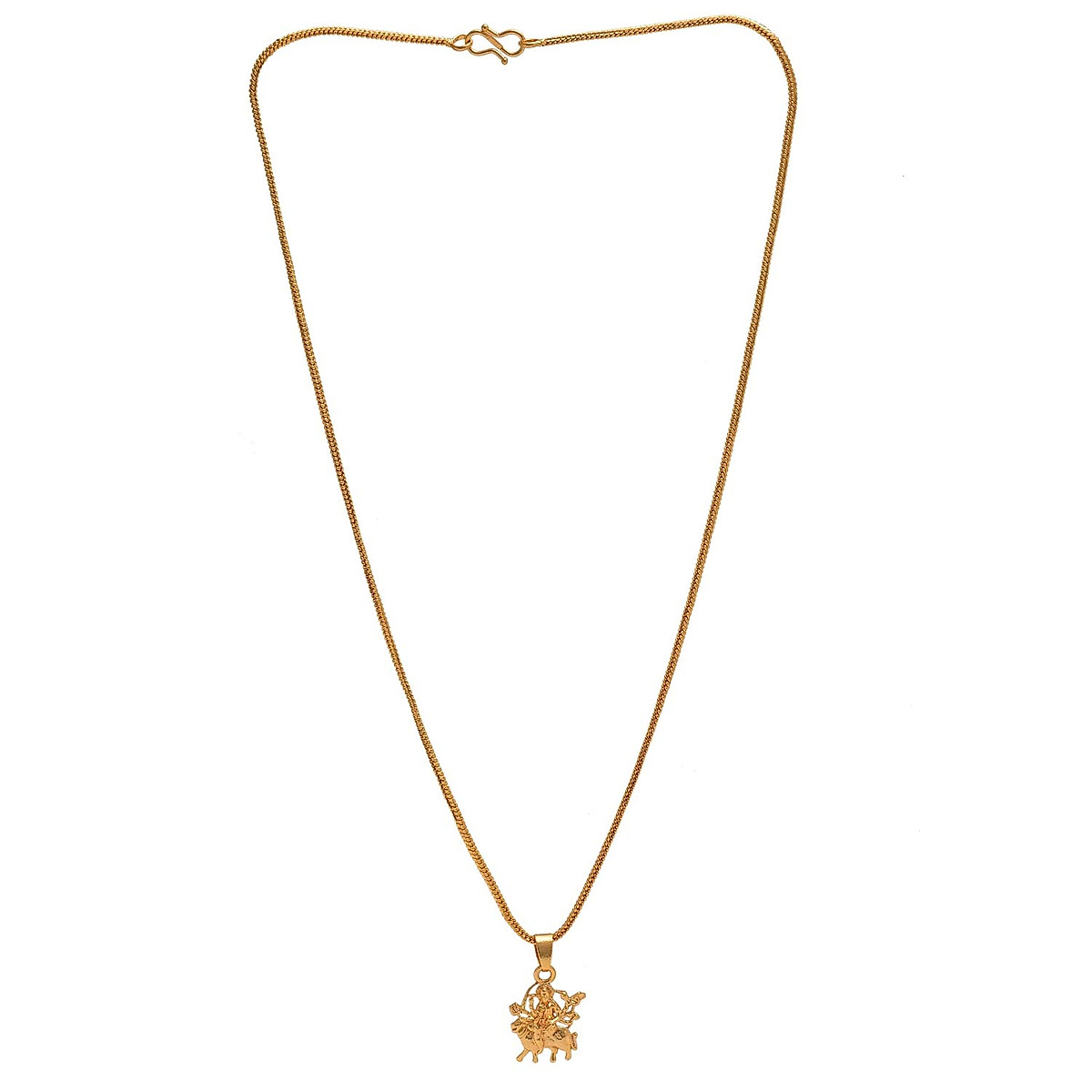chain Pendant sherawali maa kali durga maa Gold Plated locket Jewelry Set 7614