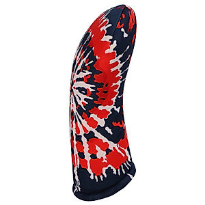 Tie Dye Collection Golf Club Headcovers 3 Separate Sizes Driver Fairway Hybrid All Sold Separately Handmade in USA by BeeJos (Blue/Red, Fairway)