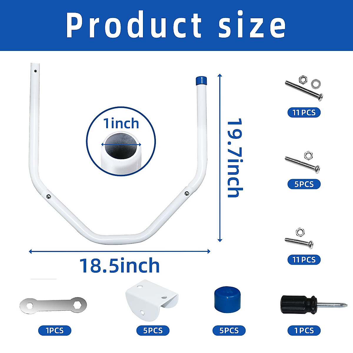 5PCS Pool Solar Cover Holder-U-Shaped Tube Set Keep Pool Cover Away from The Ground-Solar Cover Hooks for Above-Ground Swimming Pool Solar Blankets Storage