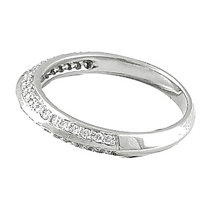 Dazzlingrock Collection 0.25 Carat (Cttw) 14K Round White Diamond Anniversary Stackable Knife edge Ring 1/4 CT, White Gold, Size 5.5