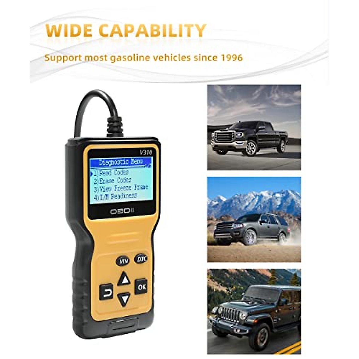 YAKEFLY Universal OBD2 Scanner,Car Engine Fault Code Reader CAN Diagnostic Scan Tool Scanner Diagnostic Tool,Car Scanner Vehicle Engine Code，to Check Engine Light.