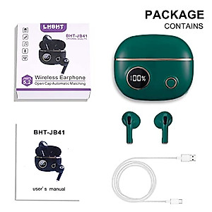 LHBHT Bluetooth Wireless Earbuds,Noise Cancelling True Wireless Earbuds,Touch Control Earbud & in-Ear Earbuds,Earbuds Includes Compact Type C Charging Case Fast Charging,Perfect for Work Travel Sport