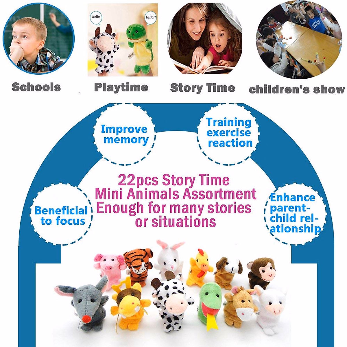 Easter Eggs with Mini Animal Finger Puppets Plush Toys, Kids Easter Basket Stuffers Party Favor School Classroom Rewards, Easter Egg Hunt Filler 12 Pack