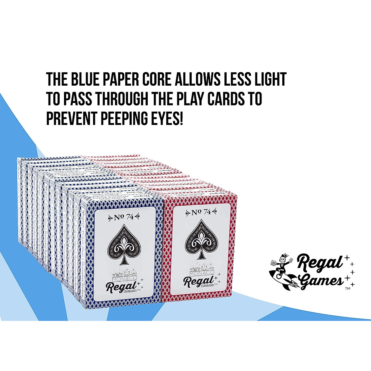 Regal Games - Bulk Playing Cards Set for Adults & Professionals - 24 Standard Decks, Large Print Deck of Cards - Blackjack, Euchre, Canasta, Poker Cards - Fun & Travel Playing Cards (24 Pack)