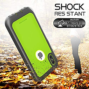 ImpactStrong iPhone X/iPhone Xs Case, Ultra Protective Case with Built-in Clear Screen Protector Full Body Cover for iPhone X/iPhone Xs (Lime Green)