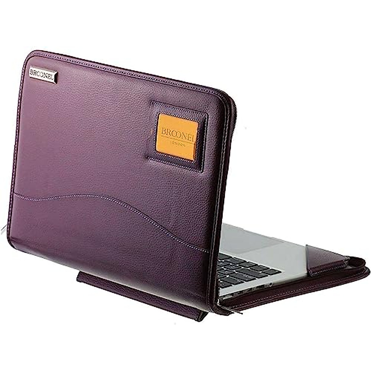 Broonel - Contour Series - Purple Heavy Duty Leather Protective Case - Compatible with Dynabook Portégé X40L-K 14" Laptop