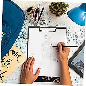 Tofficu 3pcs Acrylic Sheet Nurses Clipboards Paper Clip Holder Hardboard Clipboard Exam Paper Clips A4 File Folder Lightweight Clipboard Black Plate Clamp Multifunction Office Clipboard