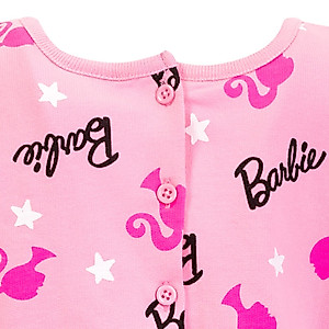 Barbie Toddler Girls French Terry Sleeveless Romper Pink 4T