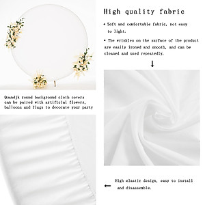 6.5x6.5ft White Round Backdrop Cover White Circle Backdrop Cover Round Fabric Photo Background for Photography Party Birthday Wedding Baby Shower Home Decorations
