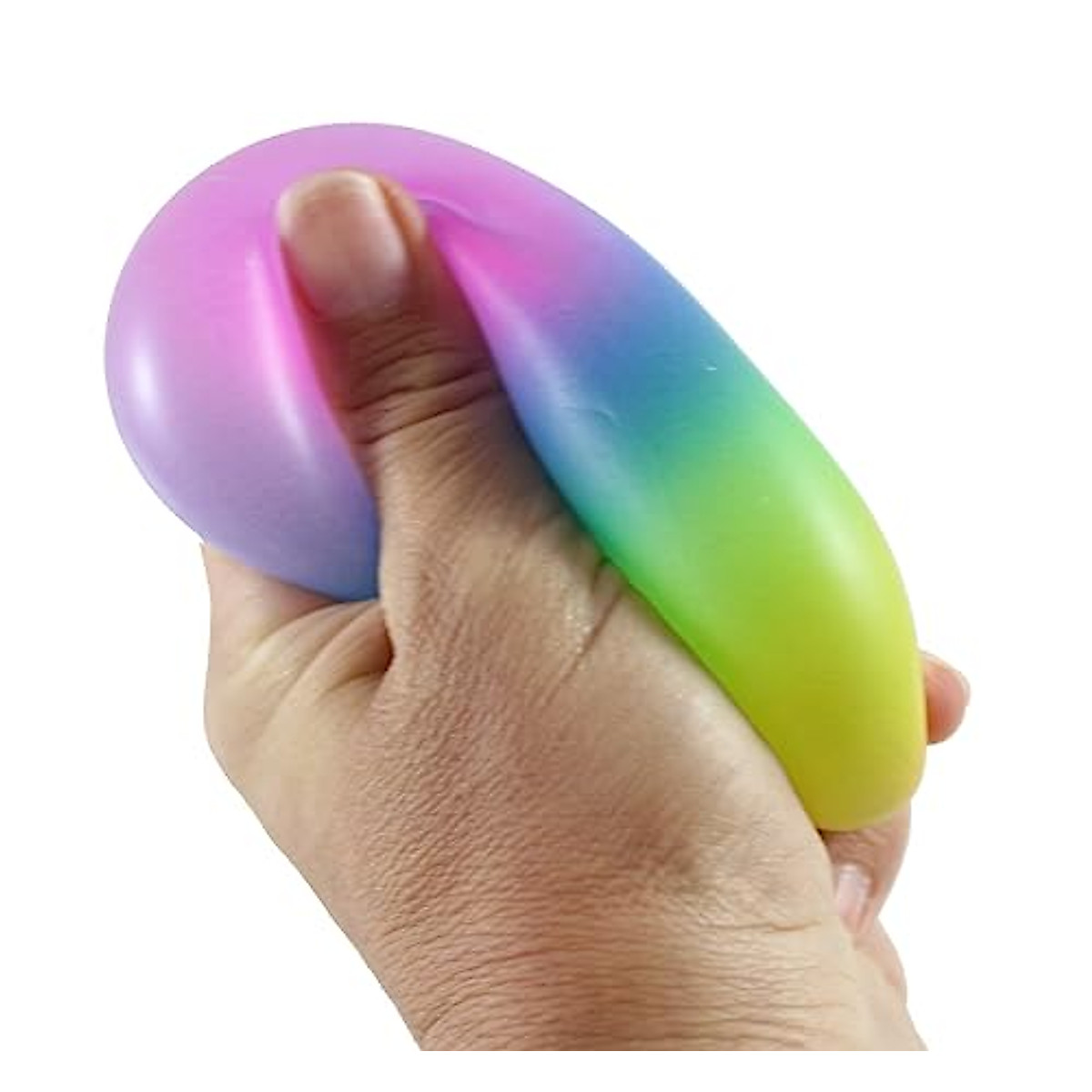 Set of 5 Sugar Balls - Galaxy/Glitter/Swirl/Rainbow/Solid - Thick Glue/Gel Stretch Ball - Ultra Squishy and Moldable Slow Rise Relaxing Sensory Fidget Stress Toy (Random Colors)