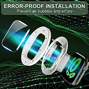 FLOKINICE Compatible for Apple Watch Series 8/7 Screen Protector 45mm, [Auto-Dispersion Tech] Full Coverage Anti-Fog Waterproof Hide Scratches Tempered Glass for iWatch Series 7 8 45mm - 2 Pack