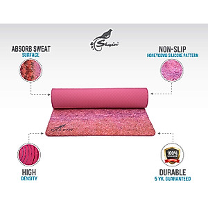 Yoga mat,Best No-Slip Hot Yoga Mat,SGS Approved No-Toxic,TPE+Ultra Absorbent Microfiber+Silicon Nonslip Surface,Ideas for Exercise,Yoga and Pilates,Money back Guarantee(Harmony)