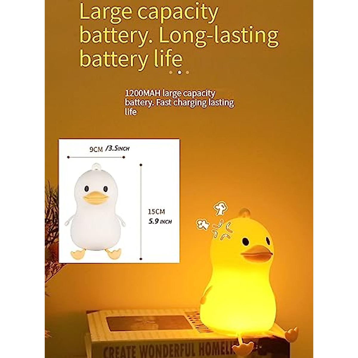 Hasdlga Duck Silicone Night Light,Cute Duck Kids Lamp,16 Colors Changing Remote Control Night Lights,Rechargeable Dimmable Nursery Lamps Bedroom Decor Birthday Xmas Gift