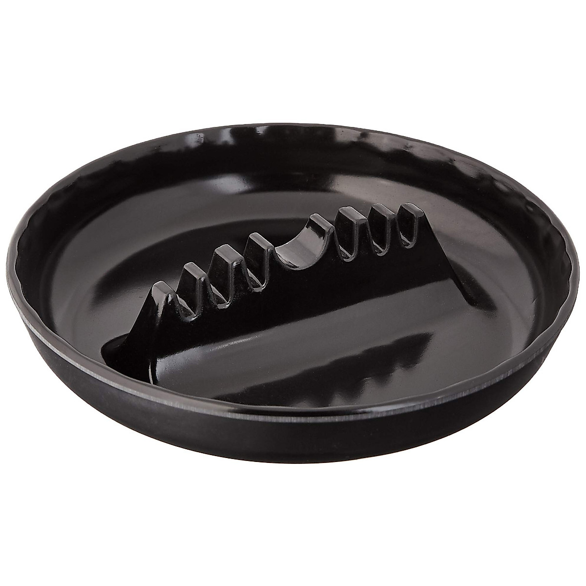 Fox Run 6121 Melamine Ash Tray, 6.75 x 6.75 x 1.25 inches, Black